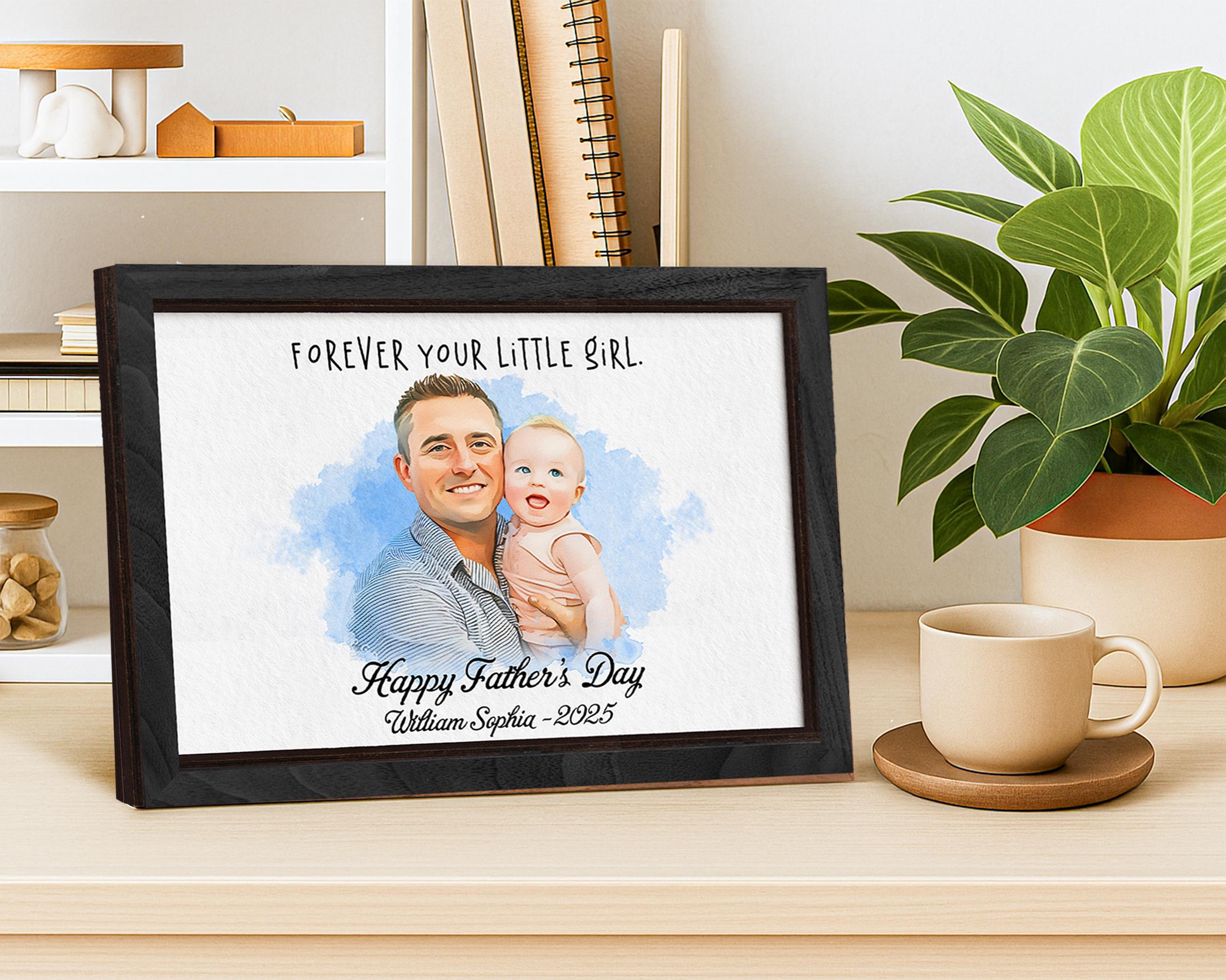 Personalised Dad Drawing, Fathers Day Present For Him From Daughter ...